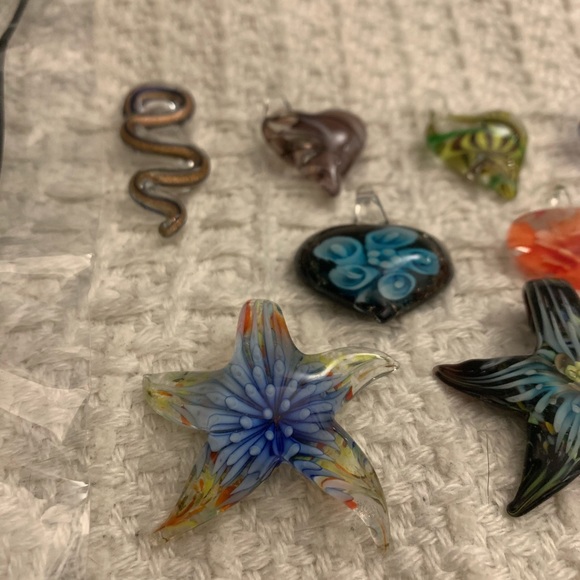 Jewelry | Colorful Art Glass Heart Snake Star Necklace | Poshmark